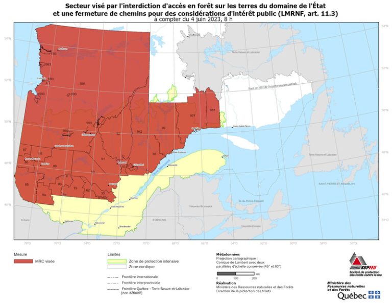 Incendies de forêt : modification du territoire interdit d'accès