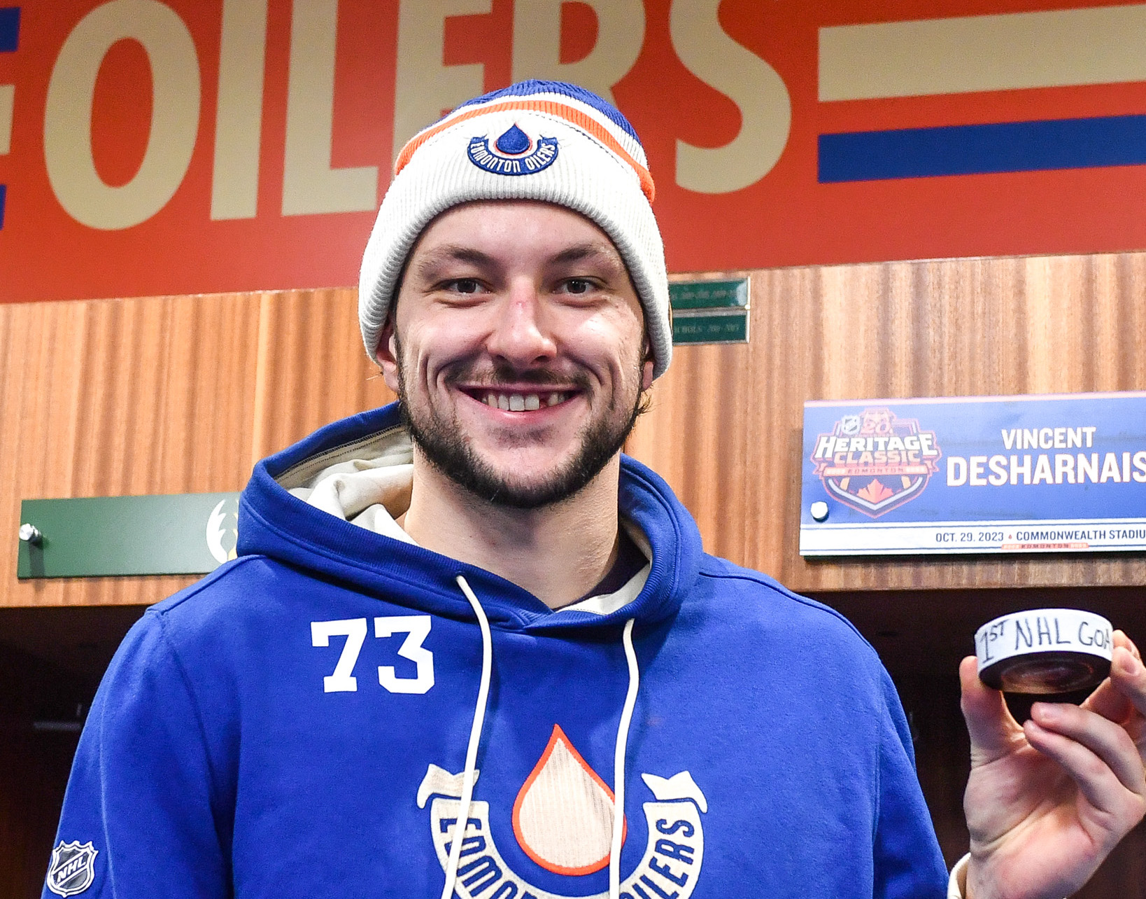 Vincent Desharnais marque son premier but dans la LNH